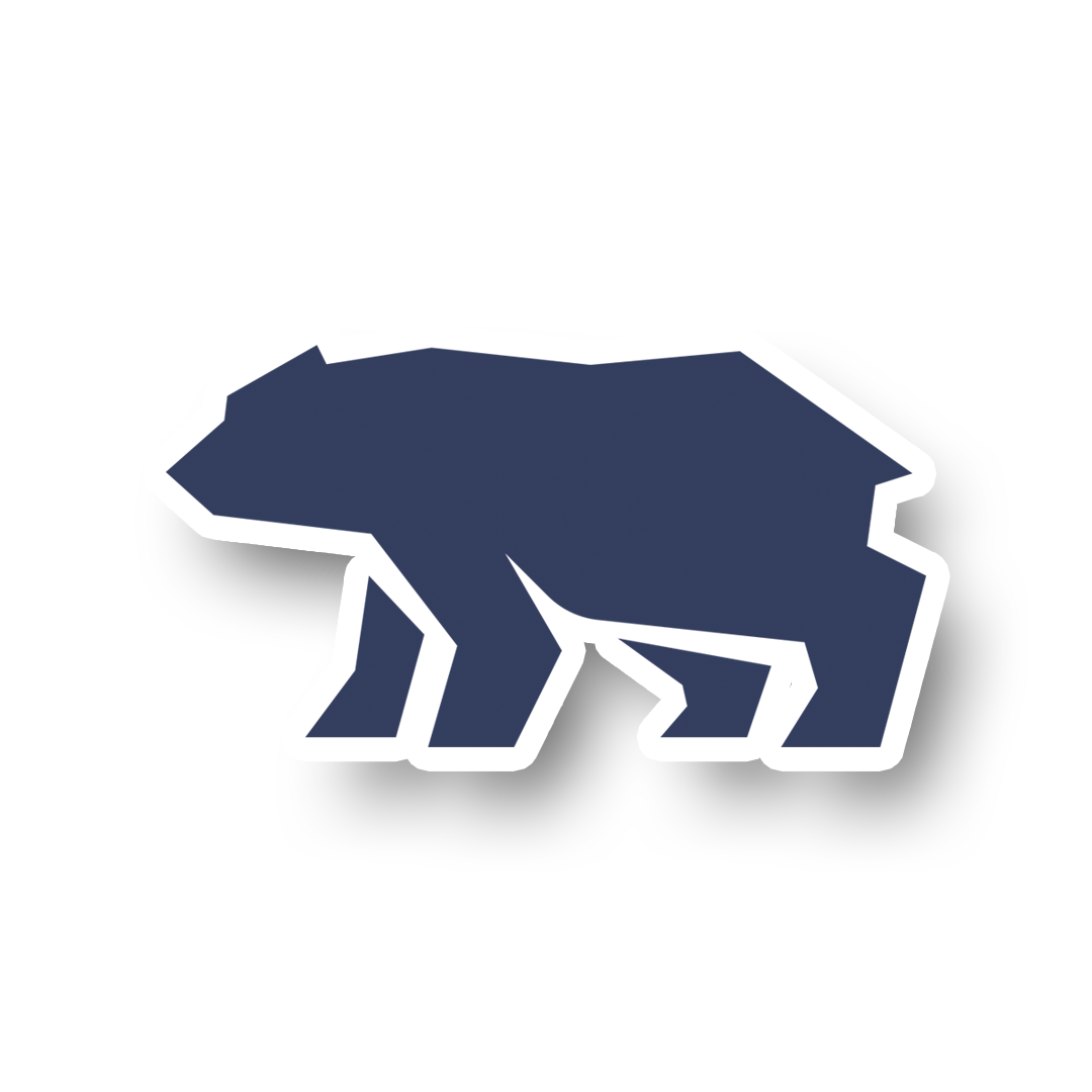 True Blue Bear Sticker – Polar Joe Co.